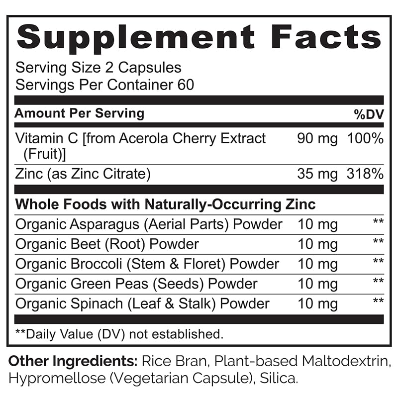 Vegan Zinc capsules for healthy hair