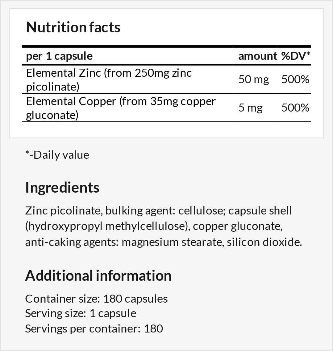 Vegan zinc capsules for skin health