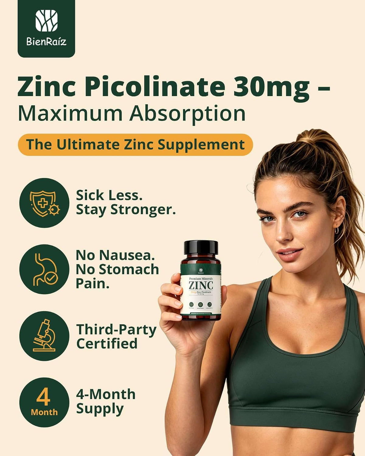 Vegan Zinc capsules for wellness