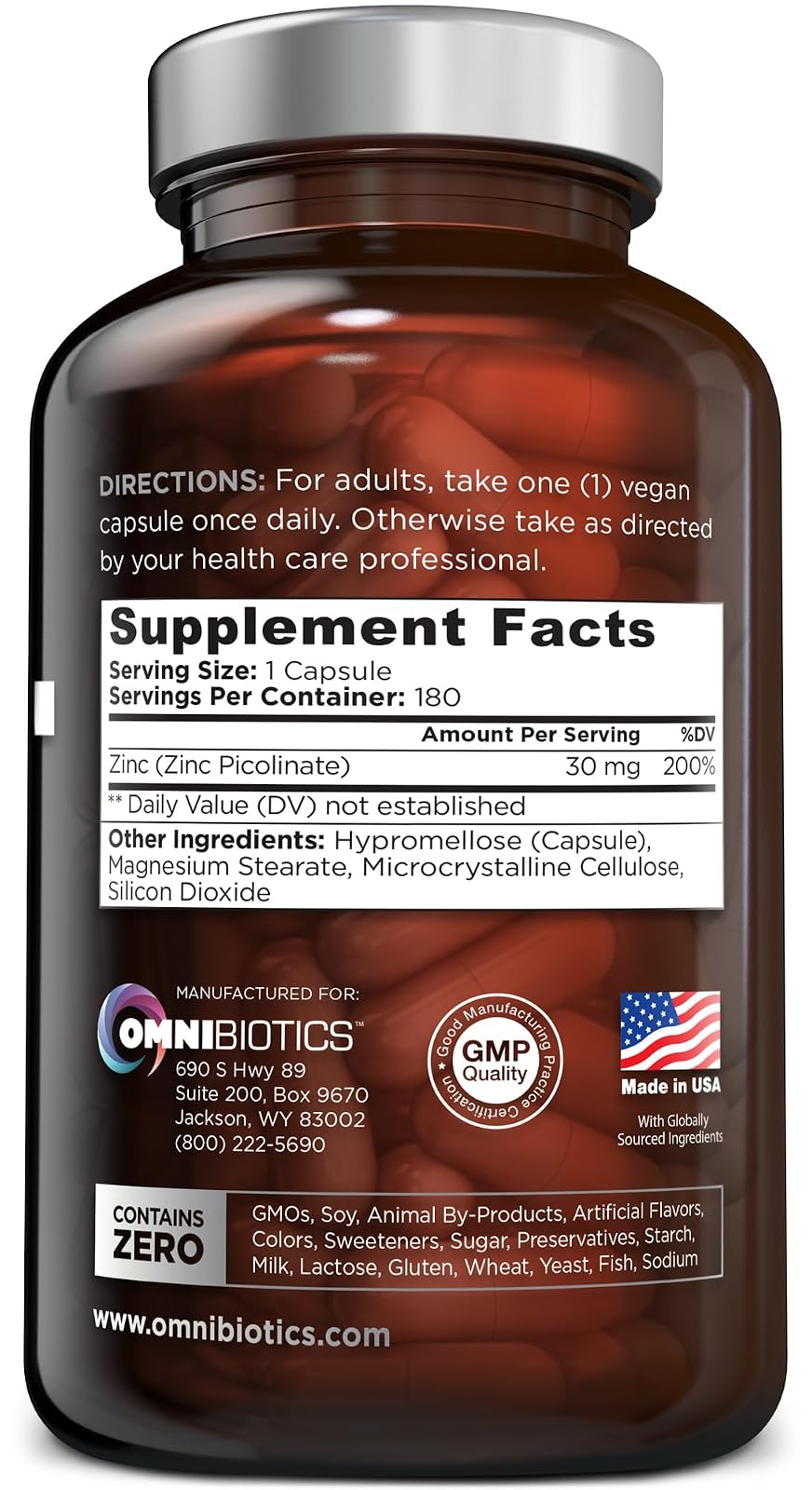 Vegan zinc picolinate for immunity