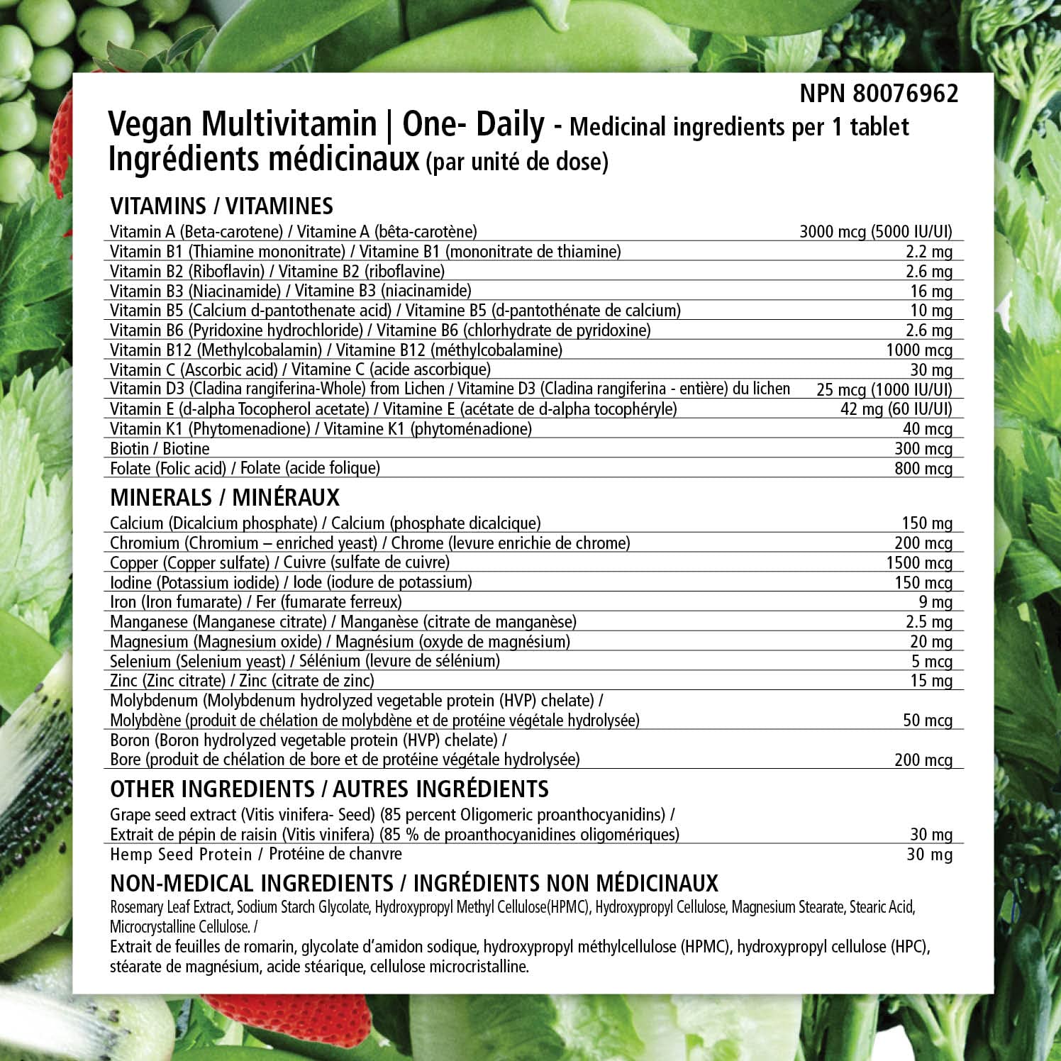Veganly vitamins for overall health