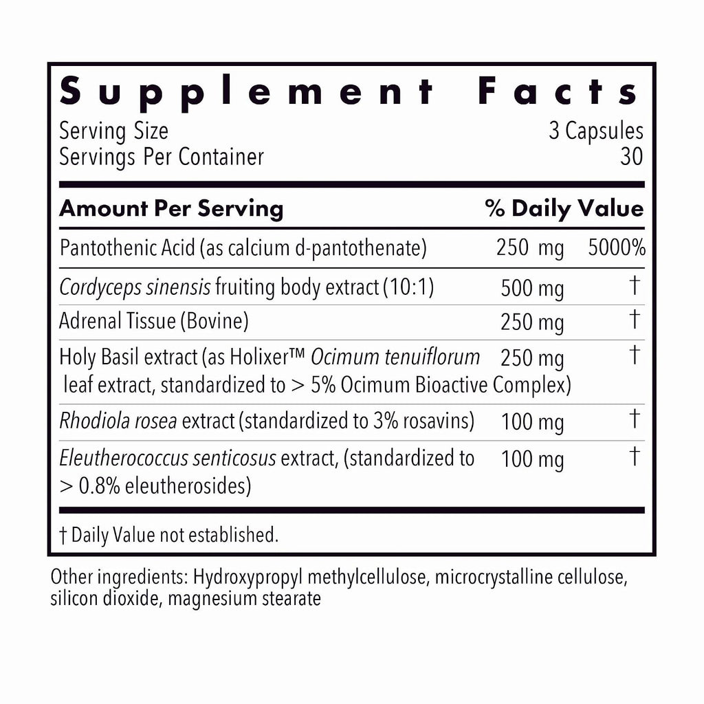 Vegetarian adrenal extract supplement