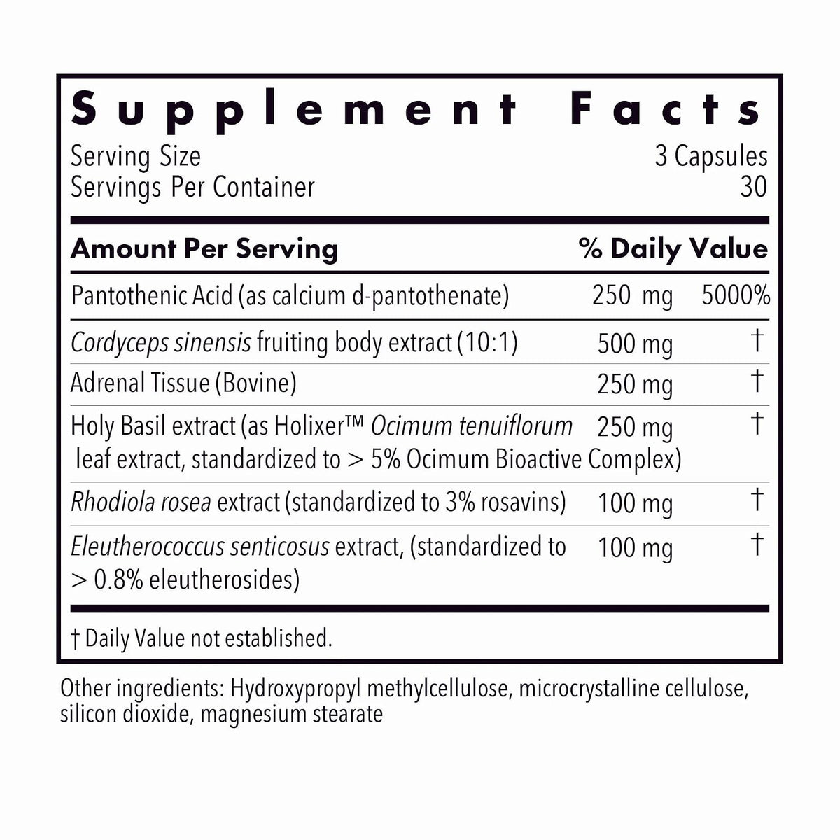 Vegetarian adrenal extract supplement