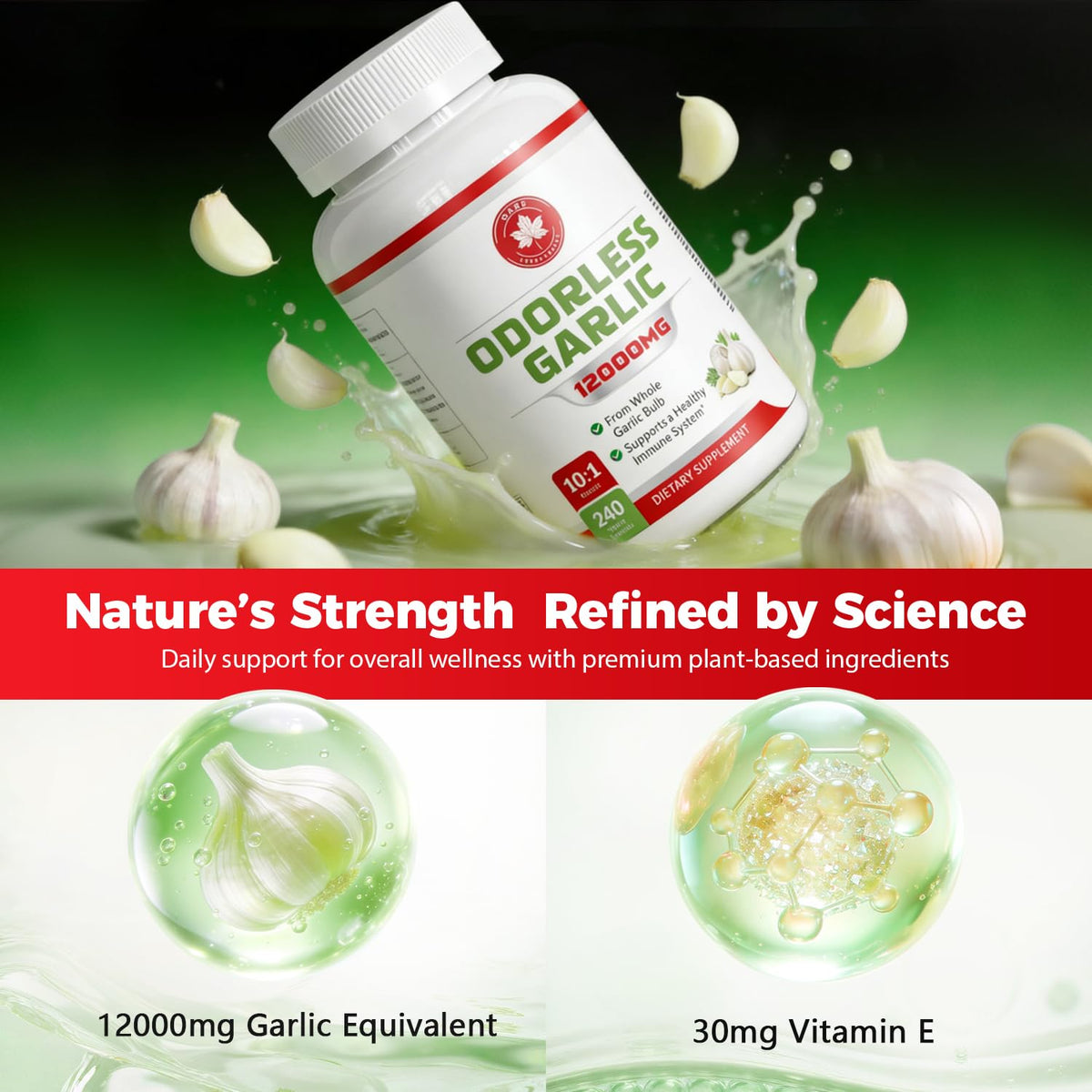 Vegetarian aged garlic extract capsules
