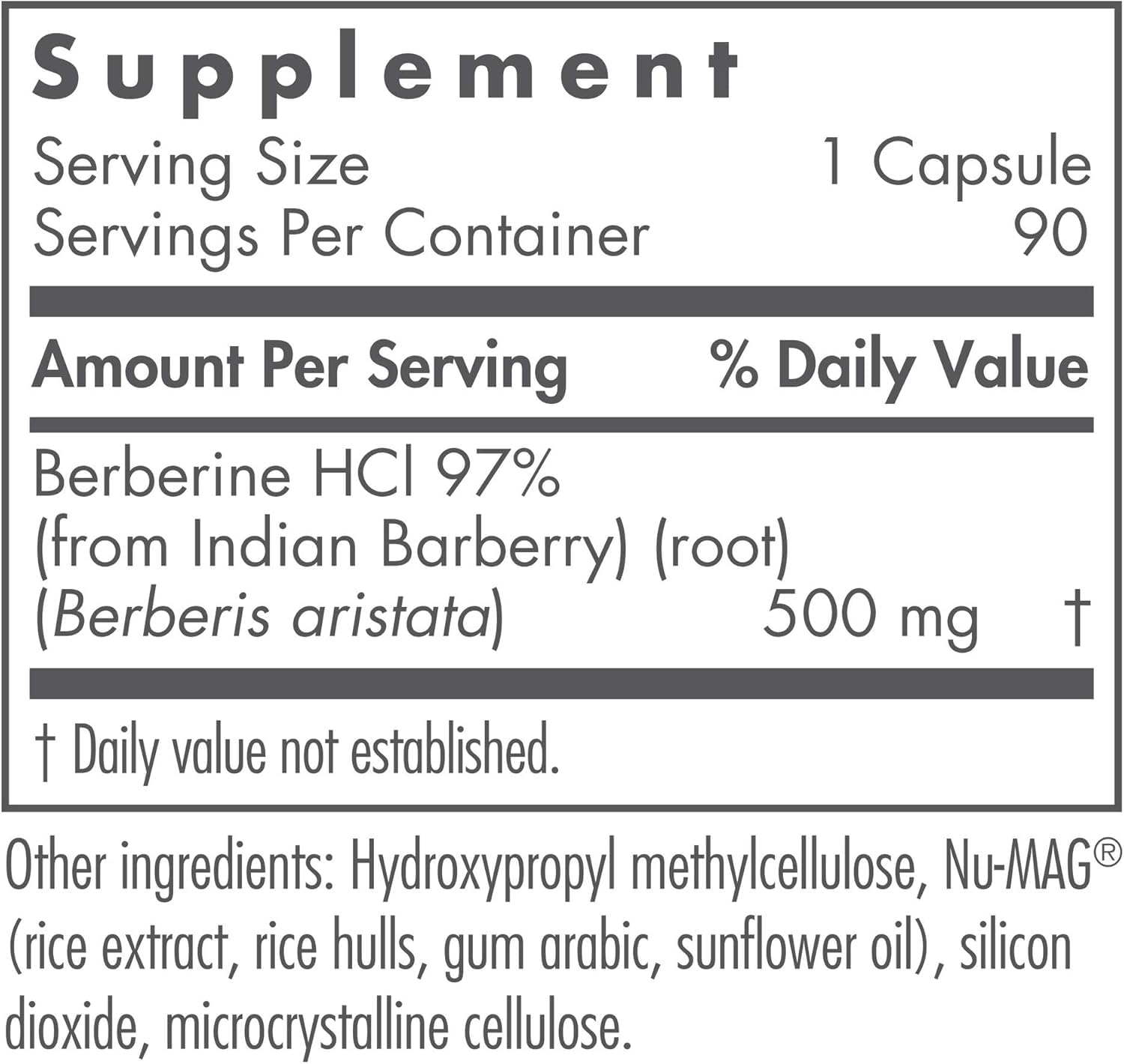 Vegetarian berberine supplement for health