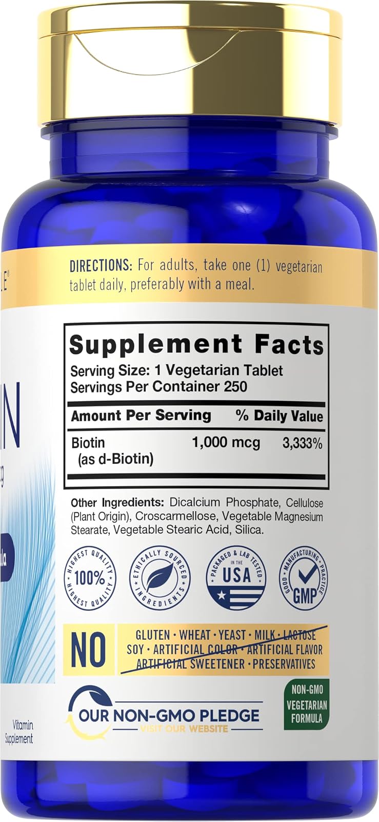Vegetarian biotin supplement for hair