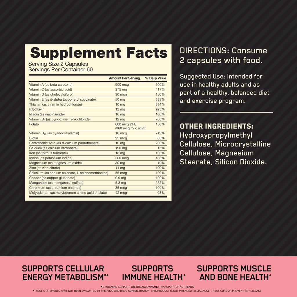 vegetarian blended vitamin & mineral supplements