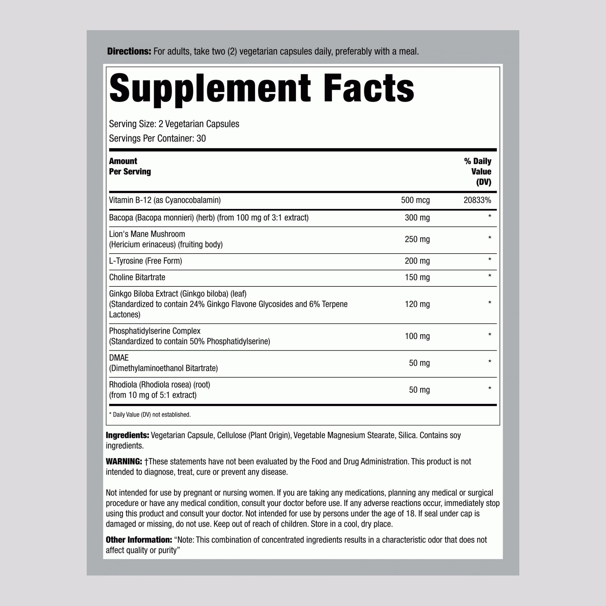 vegetarian brain health formula