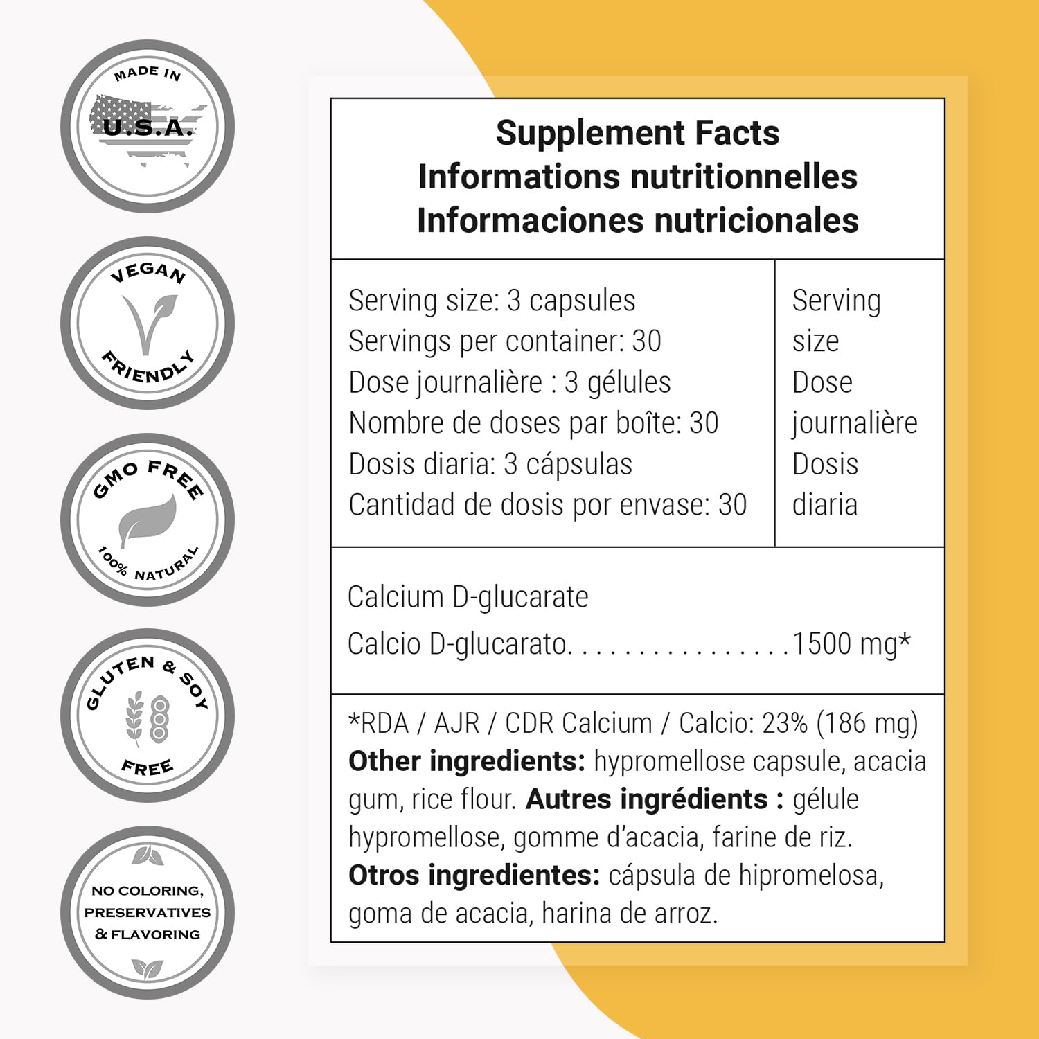 vegetarian calcium D-Glucarate for health