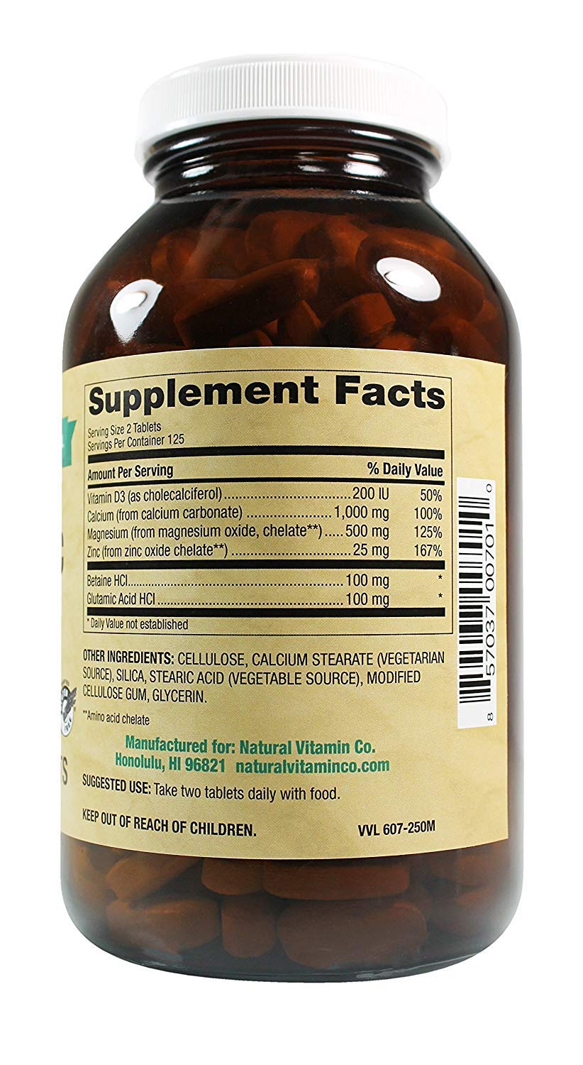 Vegetarian calcium magnesium zinc blend