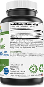 Vegetarian calcium supplement for energy