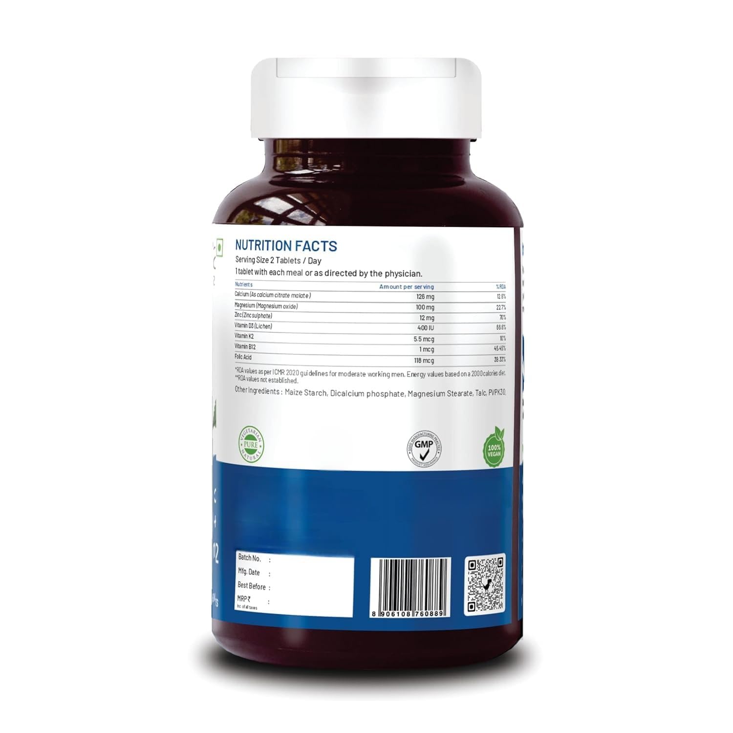 vegetarian calcium tablets for healthy bones