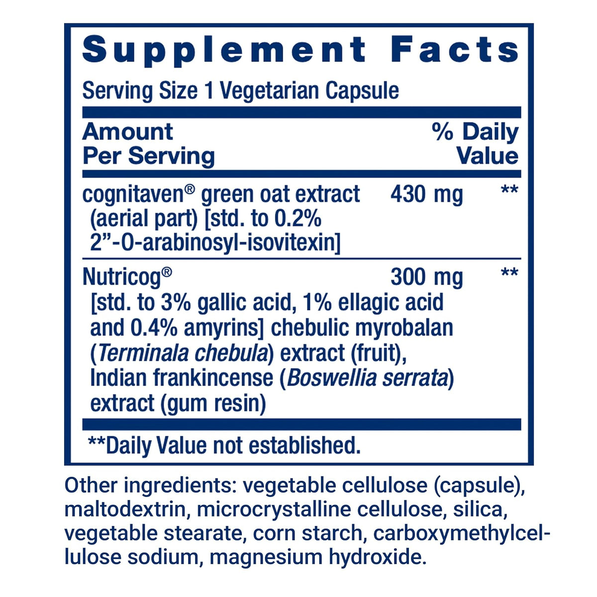 Vegetarian capsules for brain health