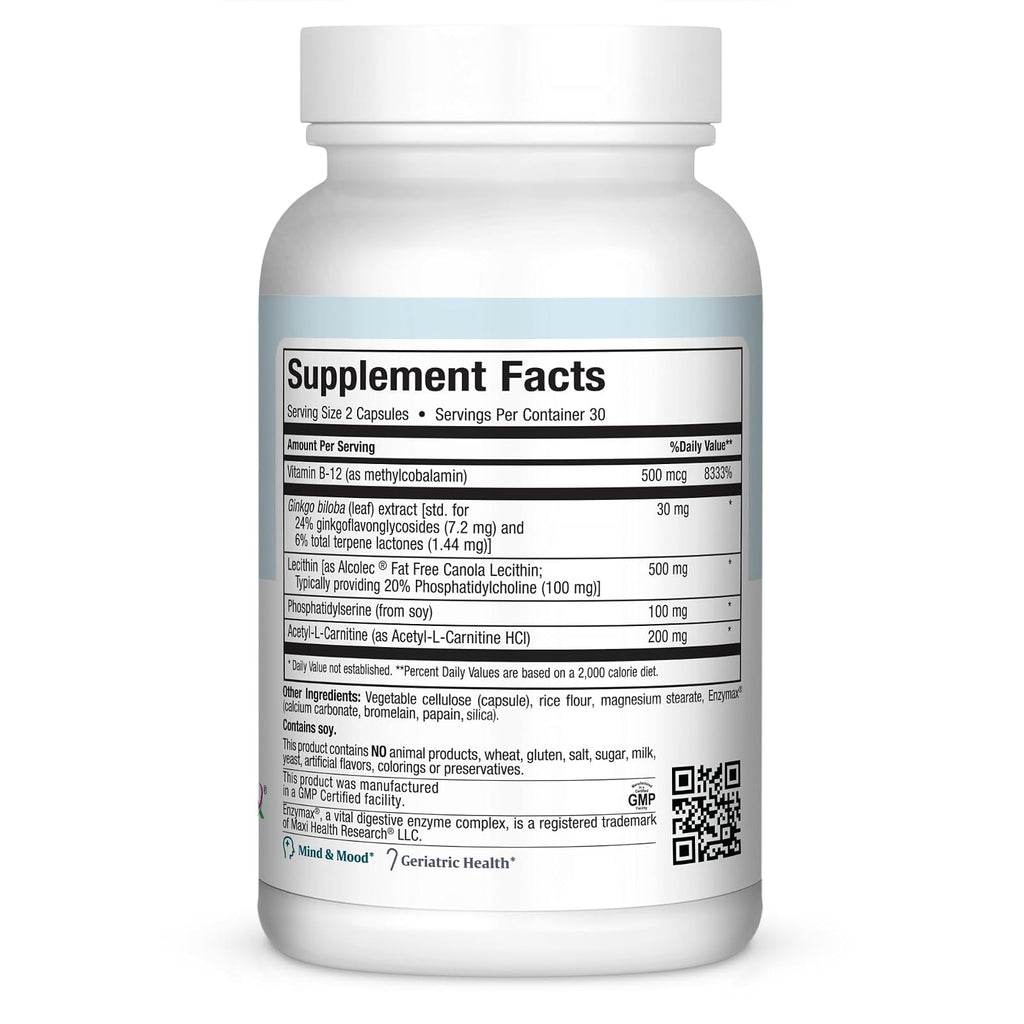Vegetarian capsules for cognitive support