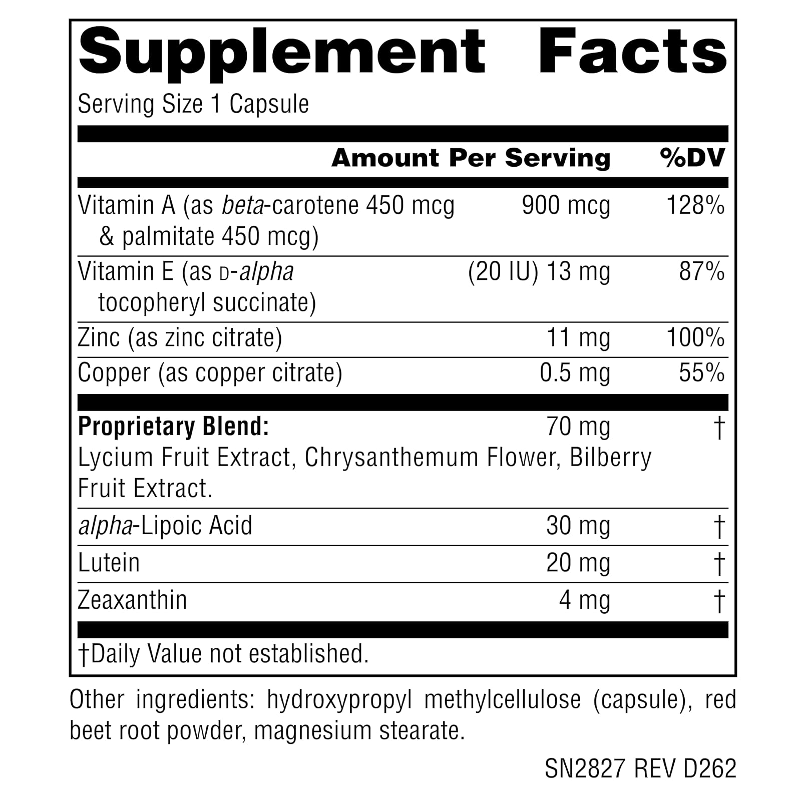 Vegetarian capsules for eye health
