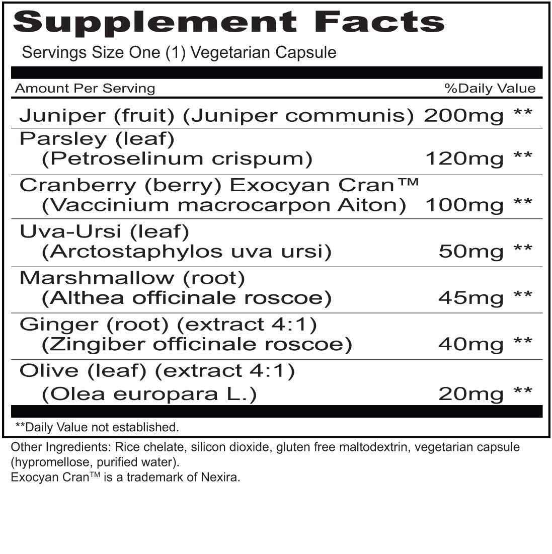 vegetarian capsules for urinary system