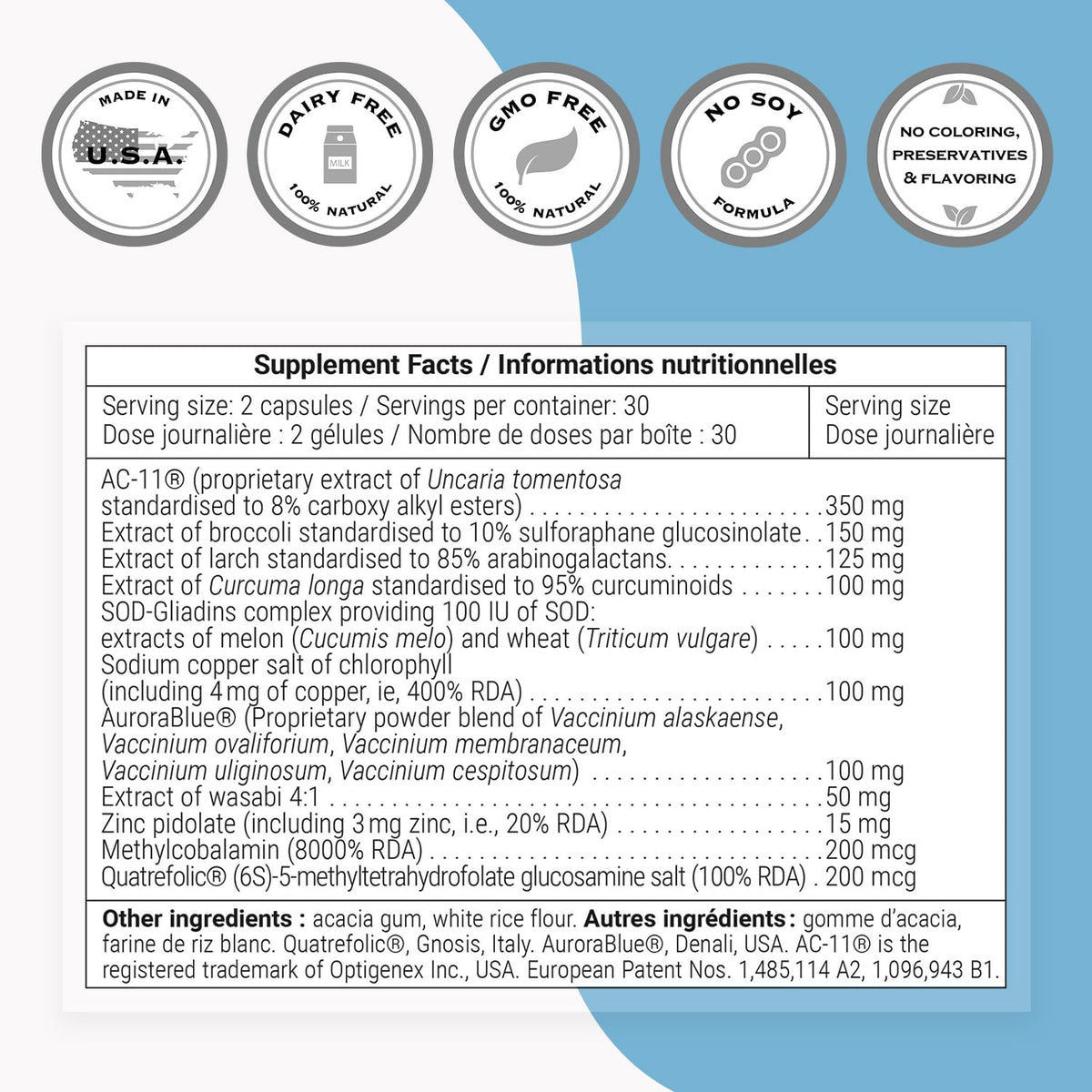 Vegetarian capsules with AC-11 benefits