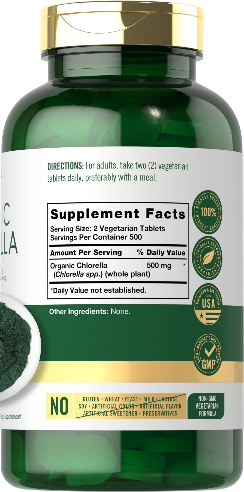 Vegetarian chlorella for healthy lifestyle
