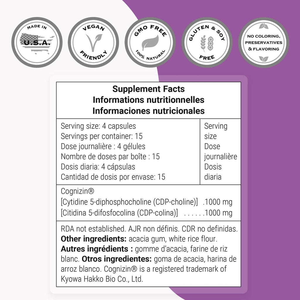 Vegetarian choline capsules for energy production