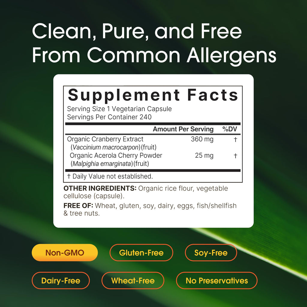 vegetarian cranberry supplement benefits