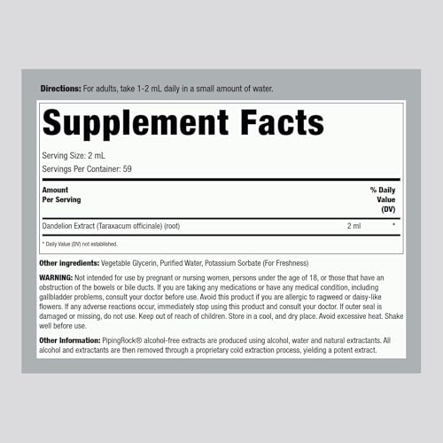 vegetarian dandelion root extract drops
