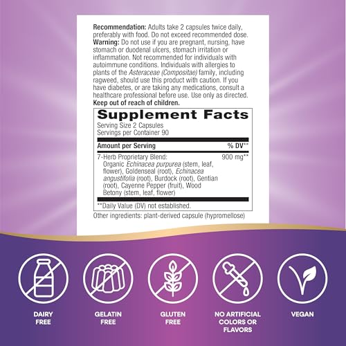 Vegetarian echinacea capsules for health