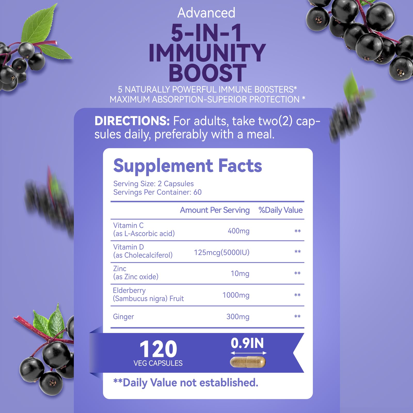 vegetarian elderberry capsules for immunity