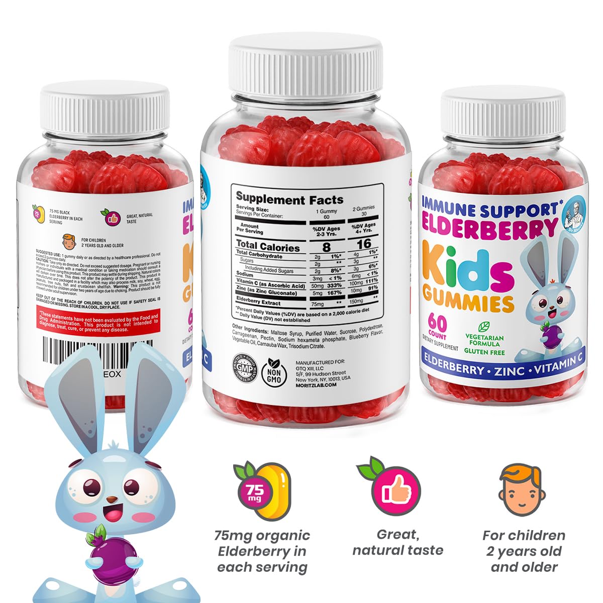 vegetarian elderberry gummies for adults