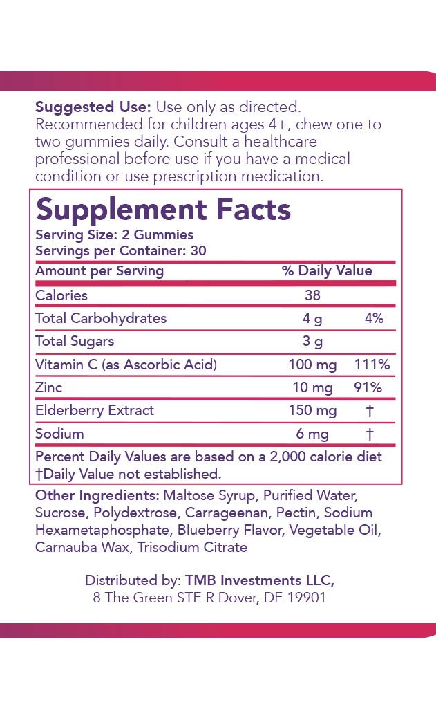 Vegetarian elderberry gummies for health