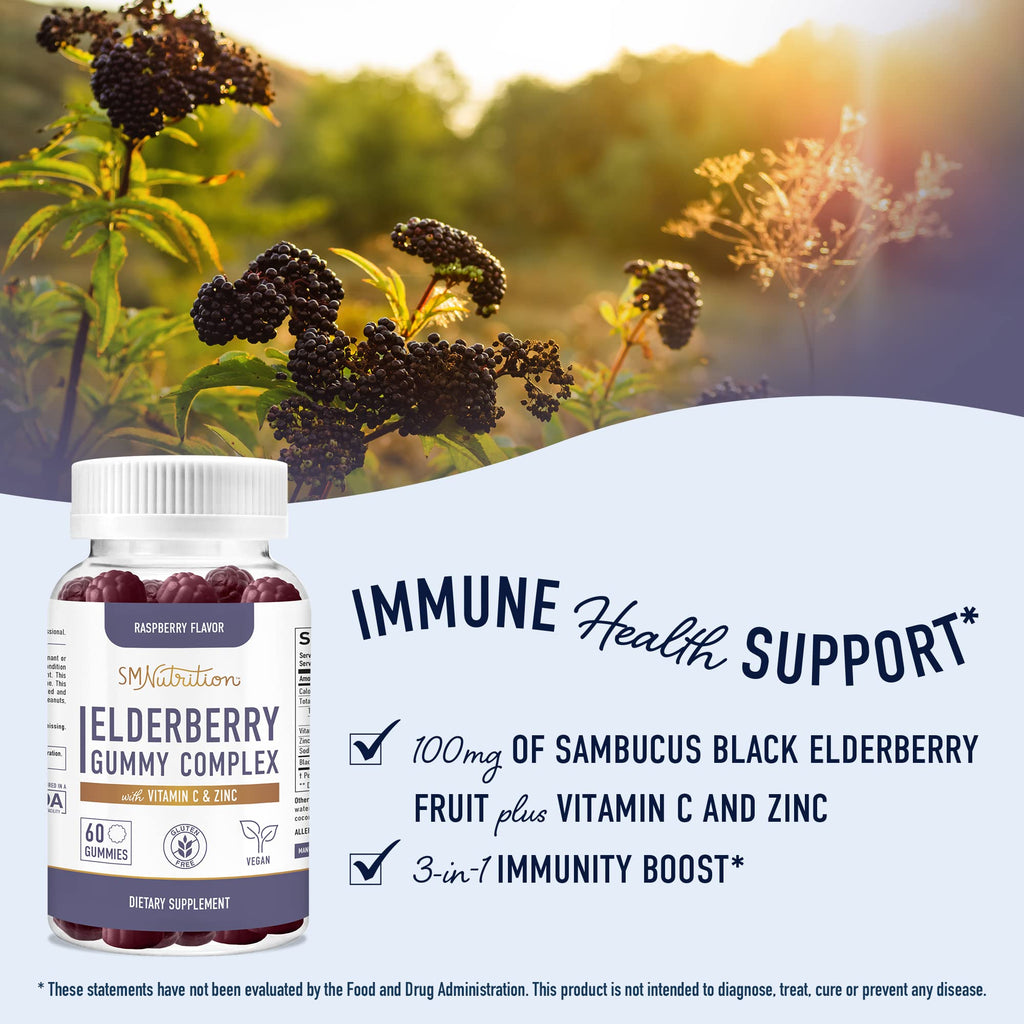 Vegetarian elderberry gummies for health