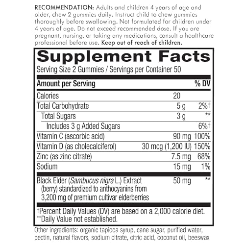 vegetarian elderberry gummies for immune health