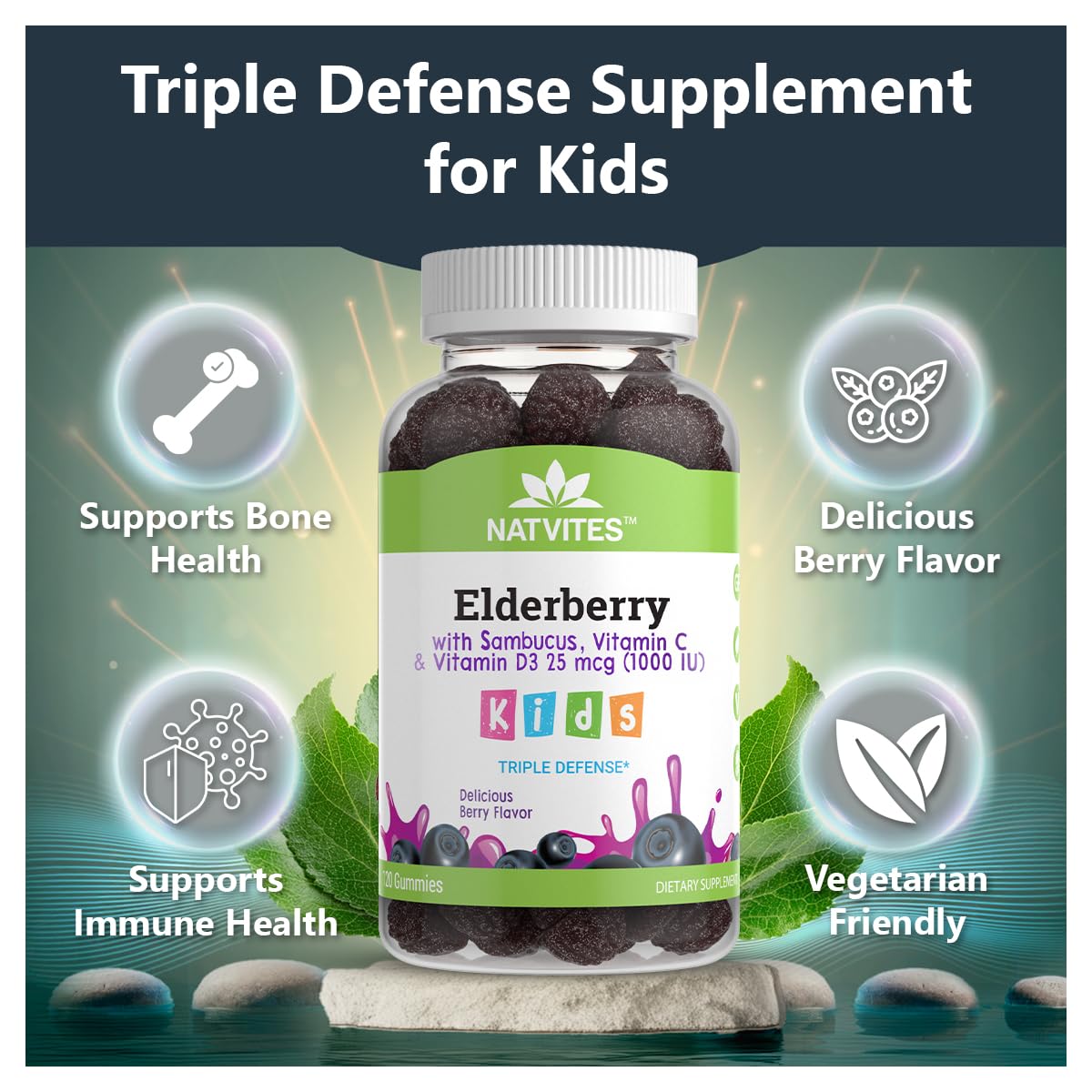 vegetarian elderberry gummies with vitamin C