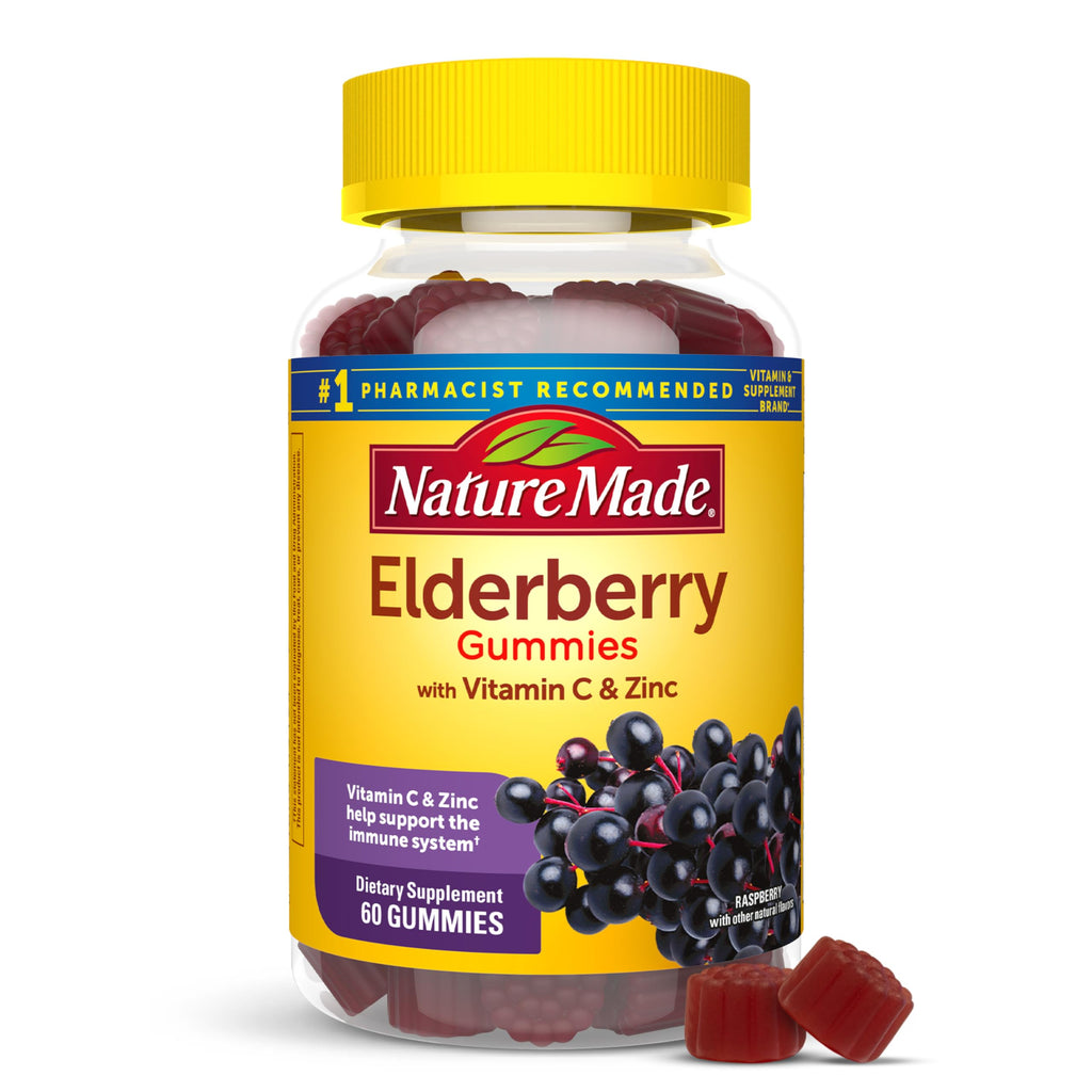 Vegetarian elderberry gummies with vitamin C