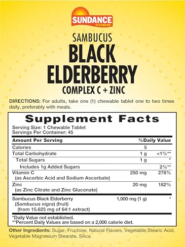Vegetarian elderberry vitamin C tablets