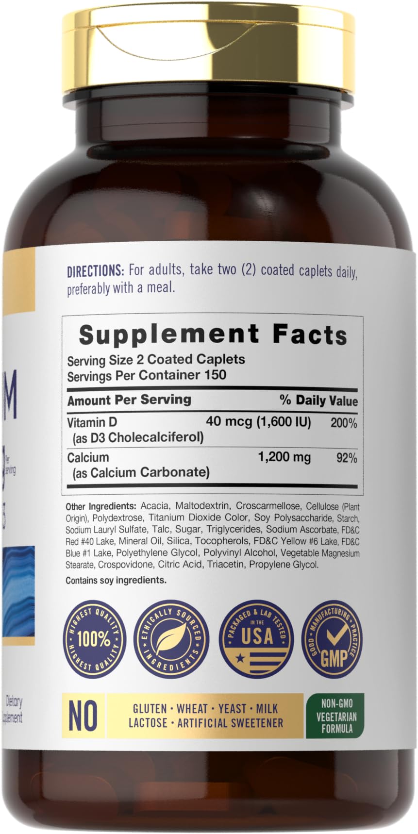 Vegetarian-friendly calcium caplets