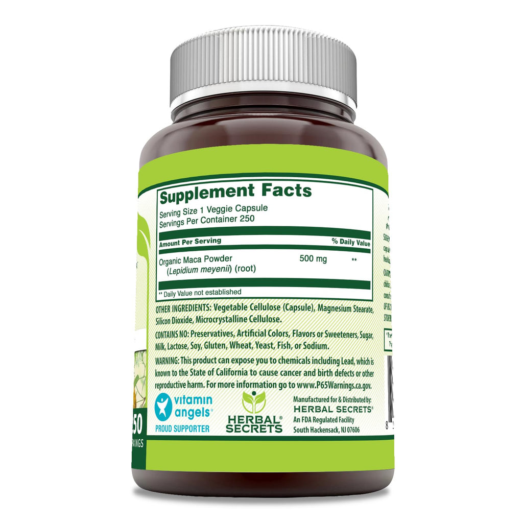 Vegetarian-friendly maca capsules