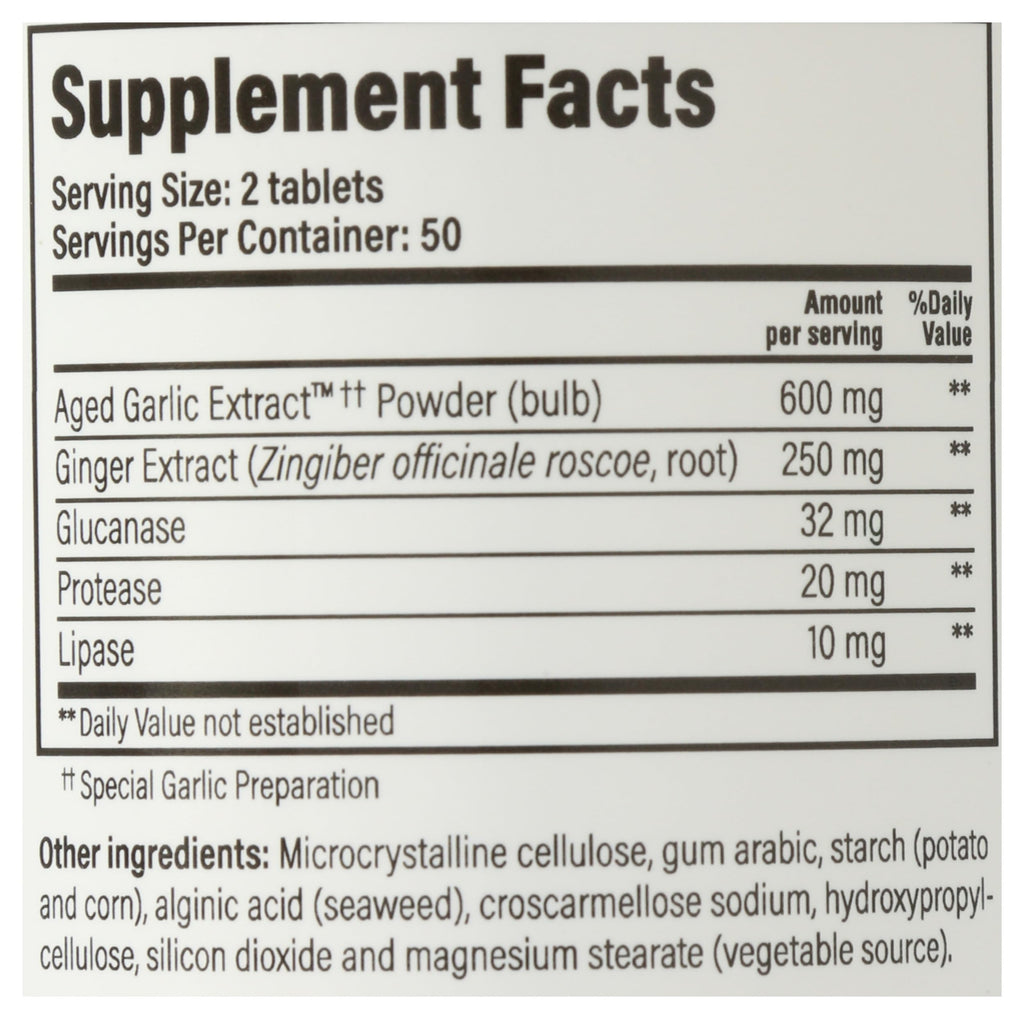 vegetarian garlic supplement tablets