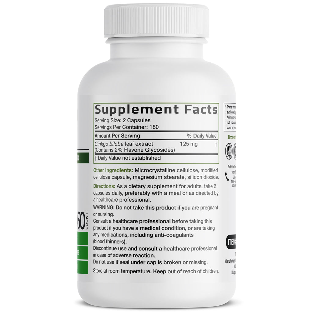 Vegetarian ginkgo biloba supplement for focus