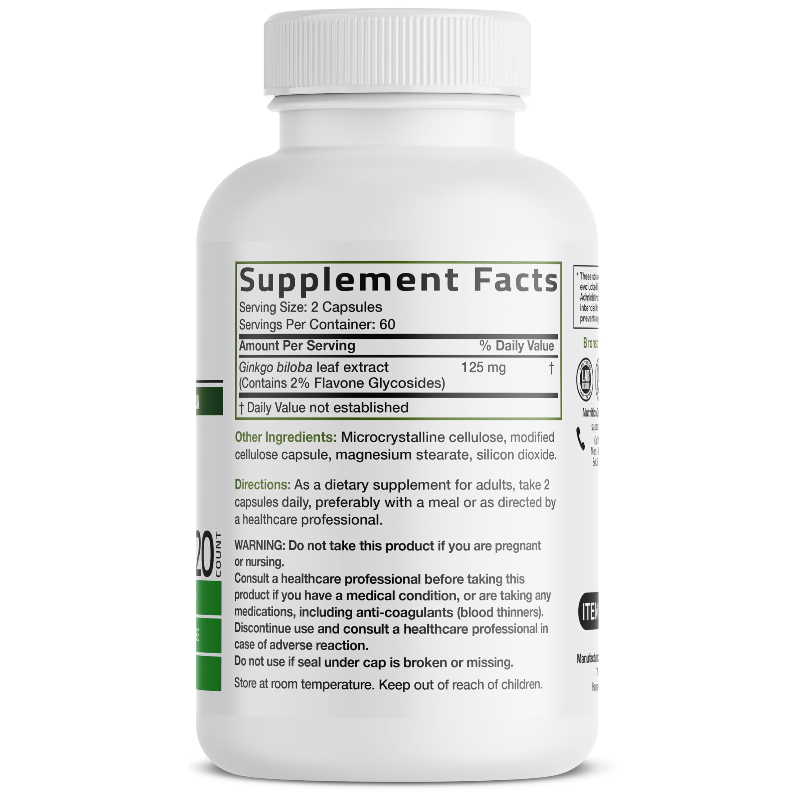 vegetarian ginkgo biloba supplement