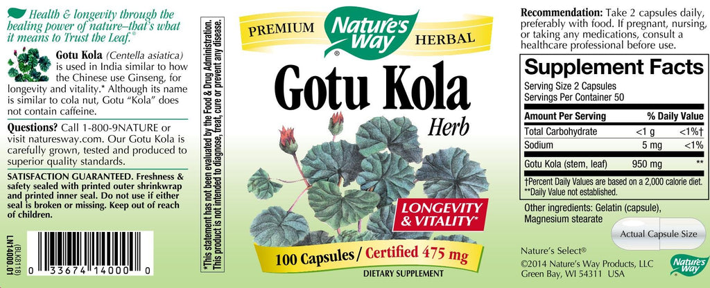 vegetarian gotu kola health benefits