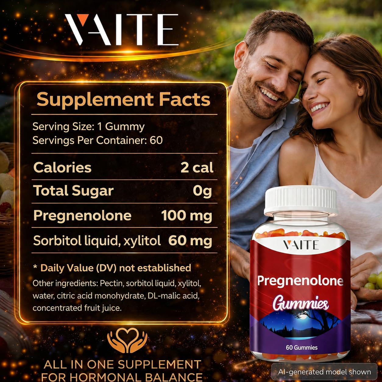 Vegetarian gummies for cognitive function