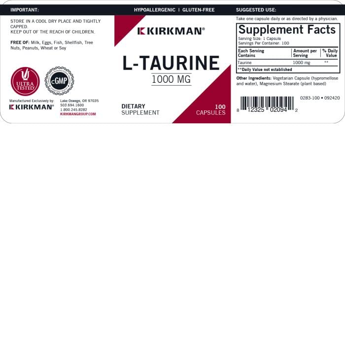Vegetarian L-Taurine supplement benefits
