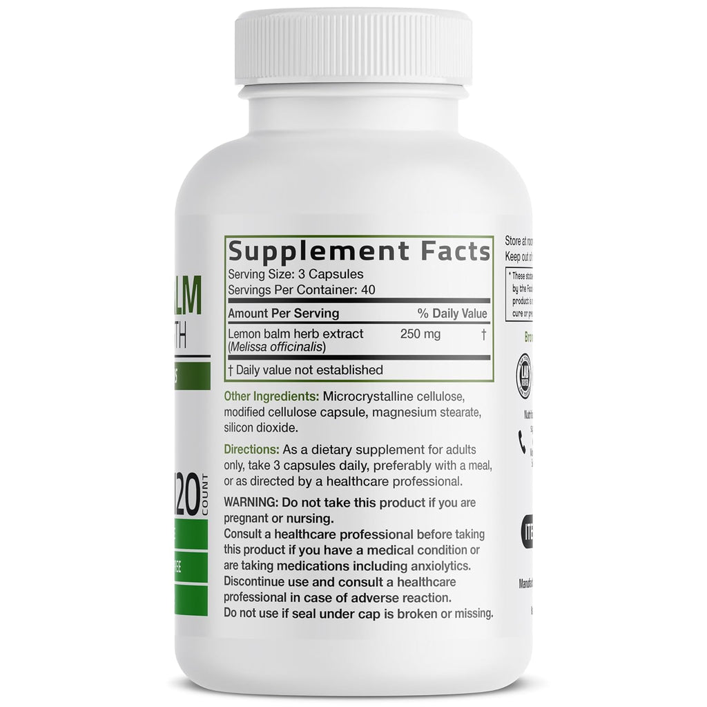 vegetarian lemon balm vitamin A supplement