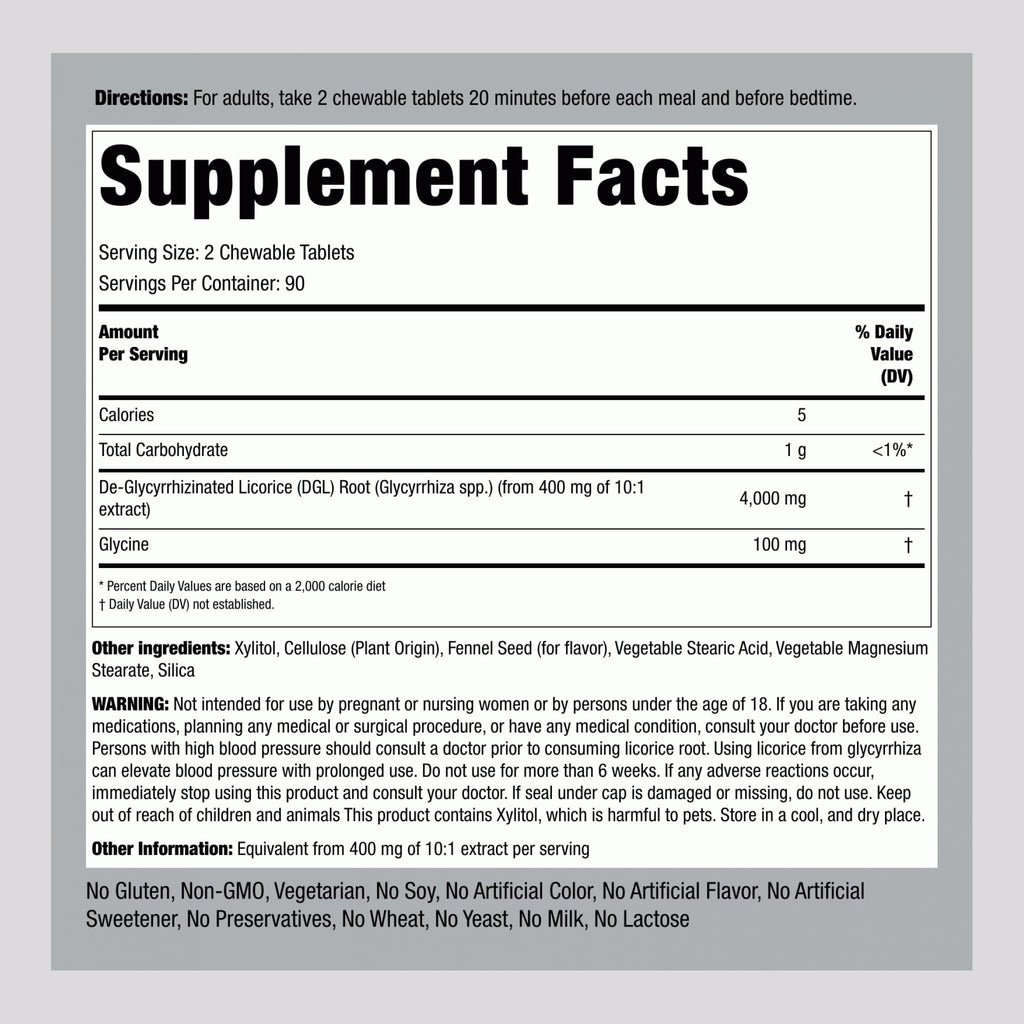 Vegetarian licorice root chewable tablets