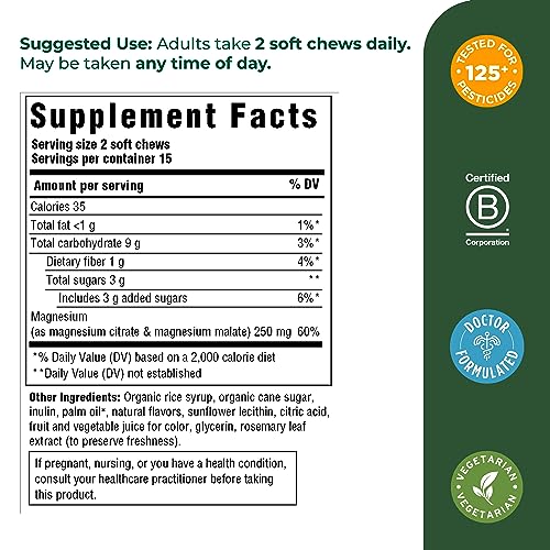 Vegetarian magnesium chews for stress relief