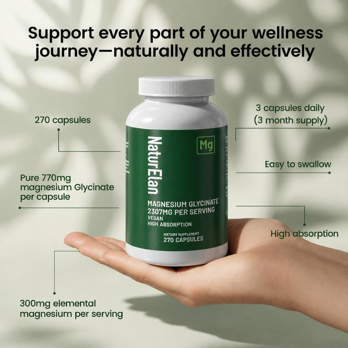vegetarian magnesium glycinate 270 capsules