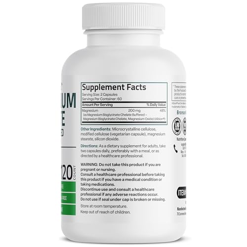 Vegetarian magnesium glycinate for muscle relaxation