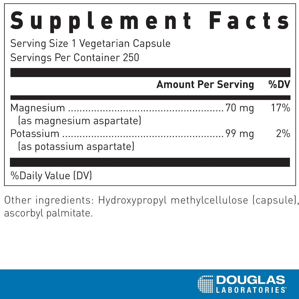 vegetarian magnesium potassium aspartate capsules