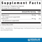 vegetarian magnesium potassium aspartate capsules