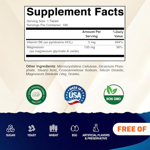 Vegetarian magnesium tablets with B6